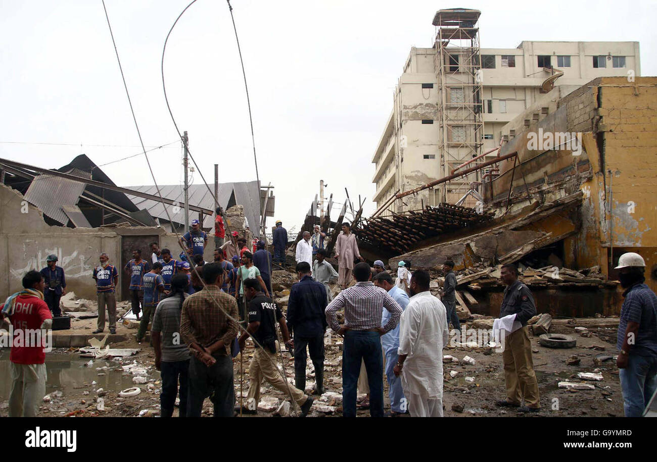 Views of destruction on a ice factory after blast in boiler which ...
