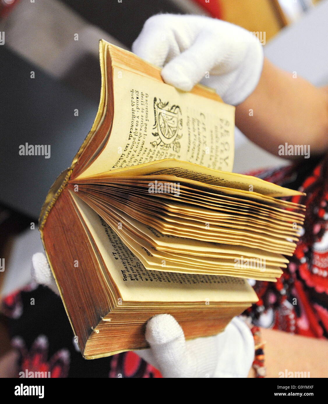 First edition of Don Quixote from 1605 display in a Spanish Library in ...