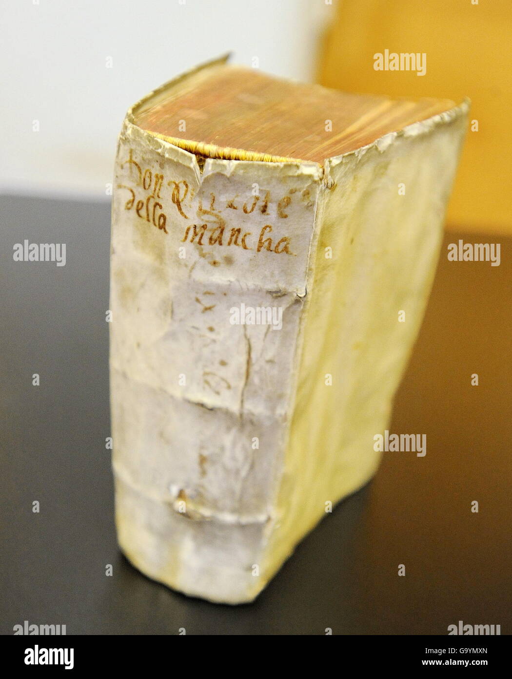 First edition of Don Quixote from 1605 display in a Spanish Library in ...