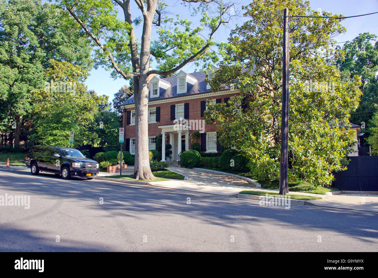 View of the Clinton home in Washington, DC on Saturday morning, July 2 ...