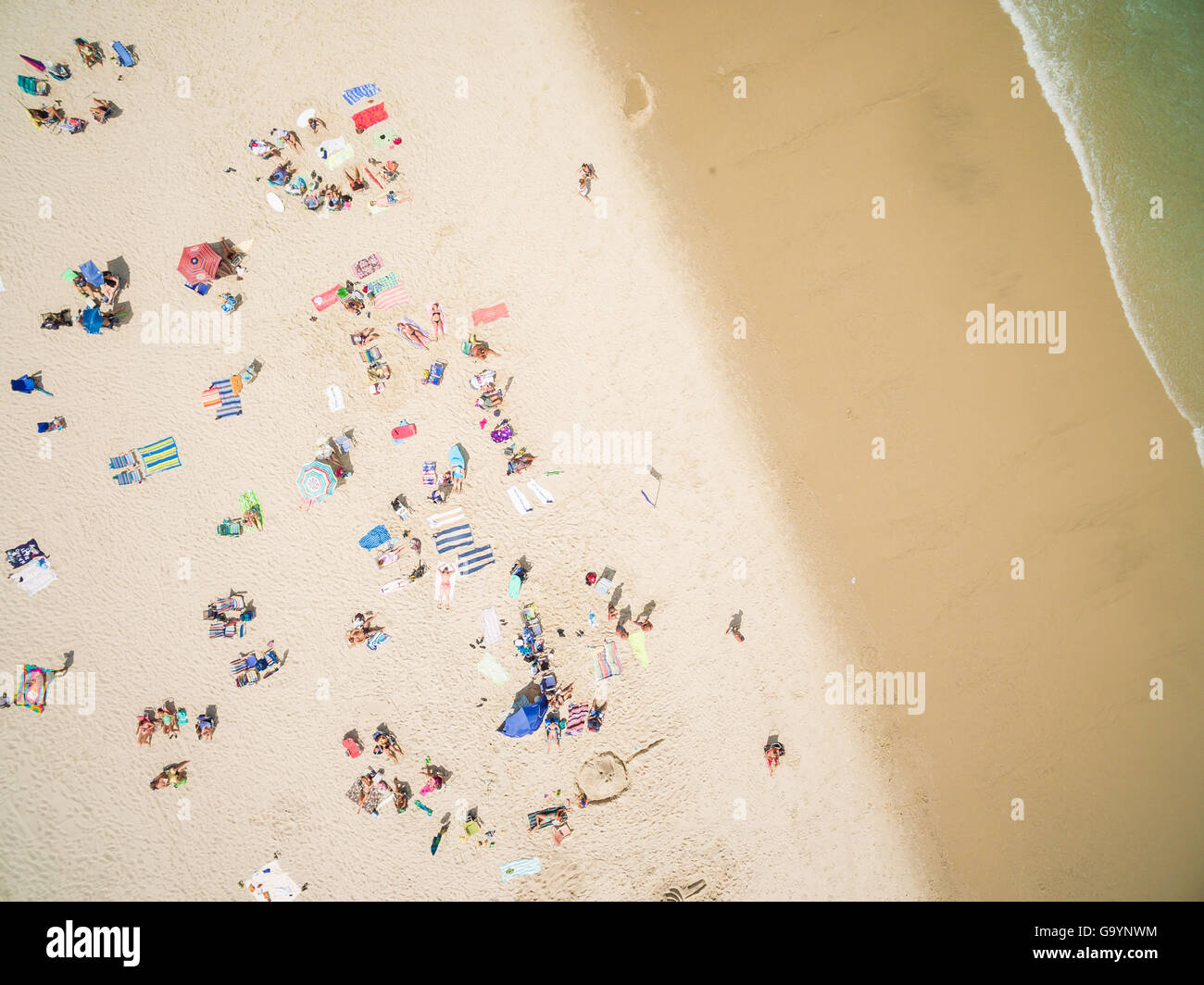Lavallette, NJ, USA. 4th July, 2016. Aerial views of a crowded beach on ...