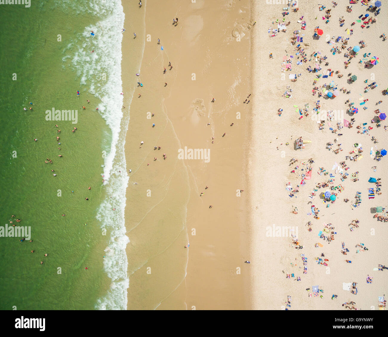 Lavallette, NJ, USA. 4th July, 2016. Aerial views of a crowded beach on ...
