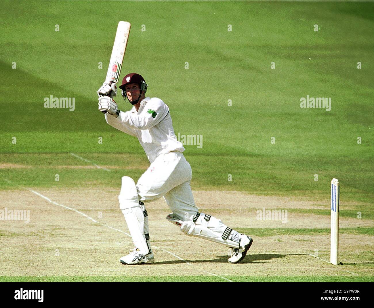 Somerset's Keith Parsons hits a six during his half century at Lords ...