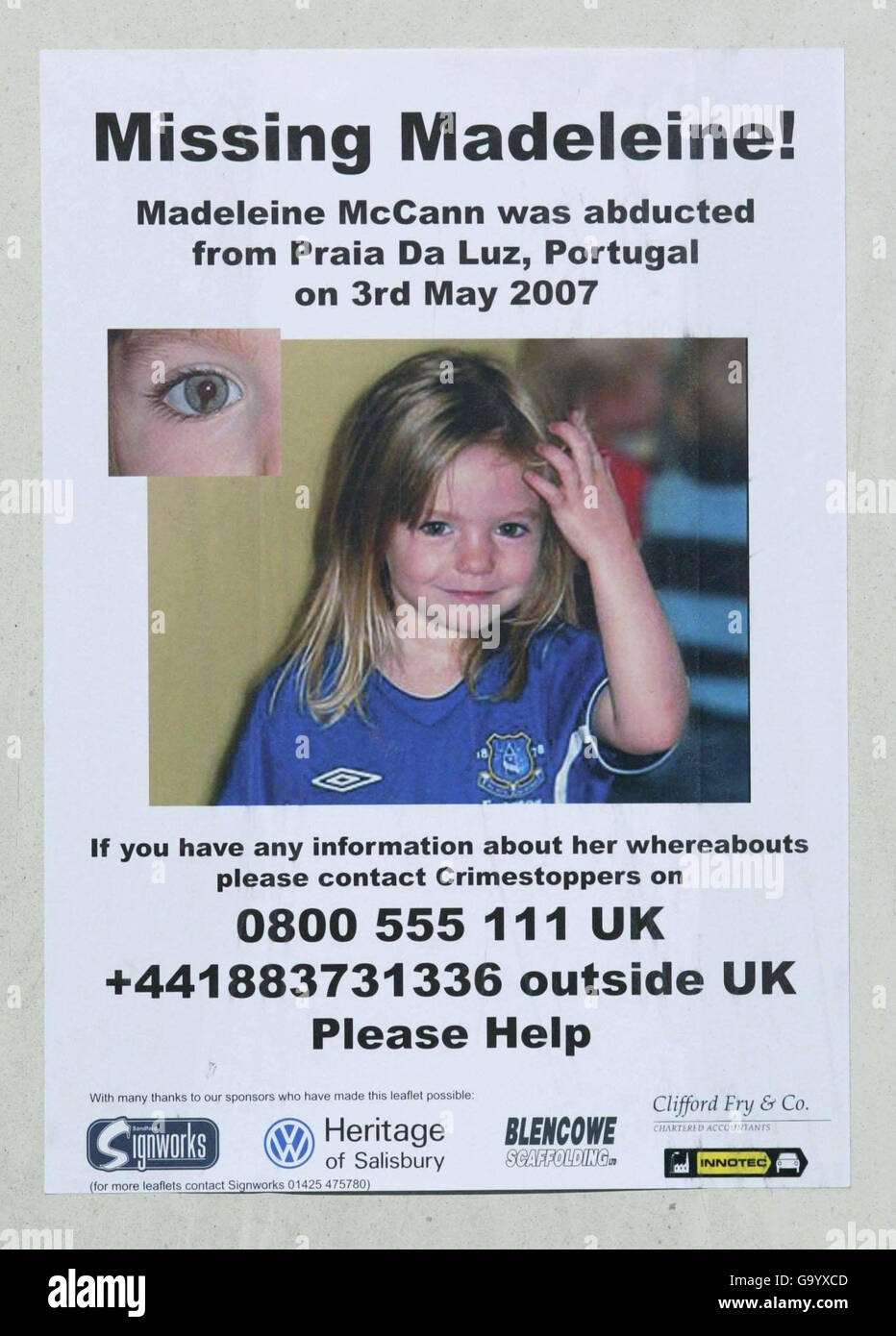 Madeleine mccann poster hi-res stock photography and images - Alamy