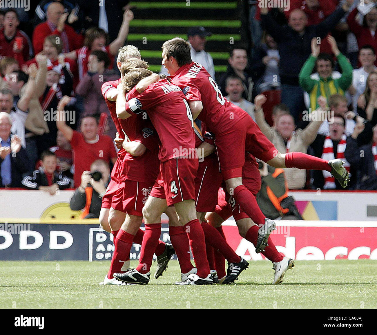 Aberdeen's Scott Severin celebrates scoring against Rangers during the ...