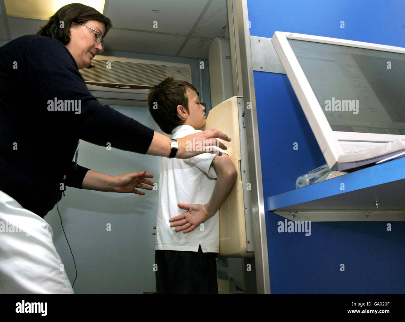 A pupil from Southfield Junior School in Luton, Bedfordshire, prepares ...