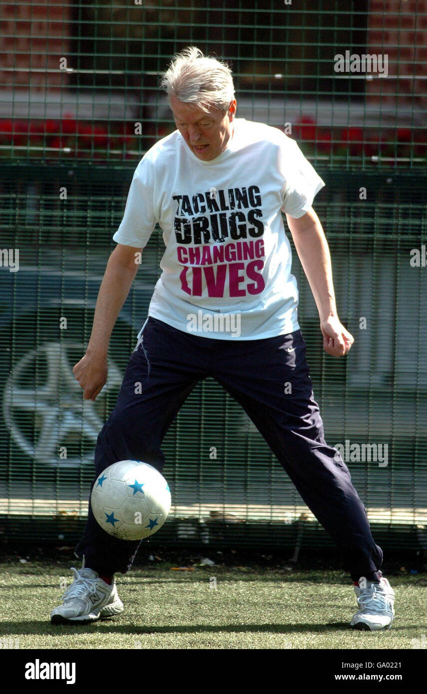 Education Secretary Alan Johnson takes part in a five-a-side football ...