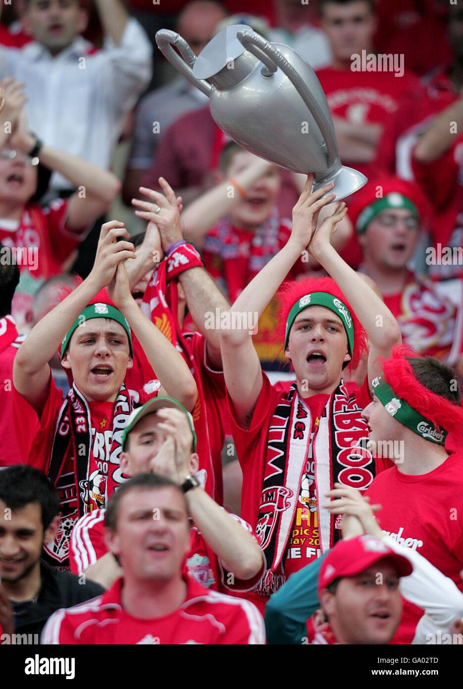 Liverpool fans enjoys pre match atmosphere hi-res stock photography and ...