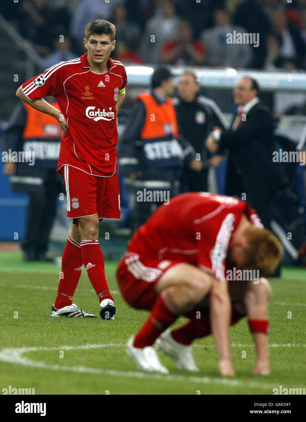 Full length disappointment sad dejection looking walking kneeling ...