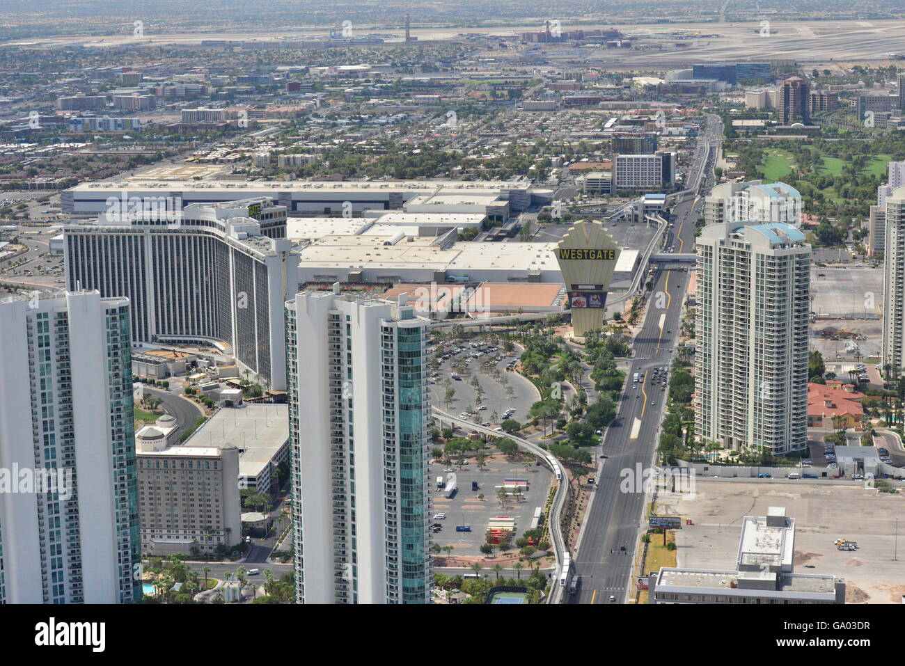 A Panoramic view of Las Vegas from the Stratosphere Tower Stock Photo ...