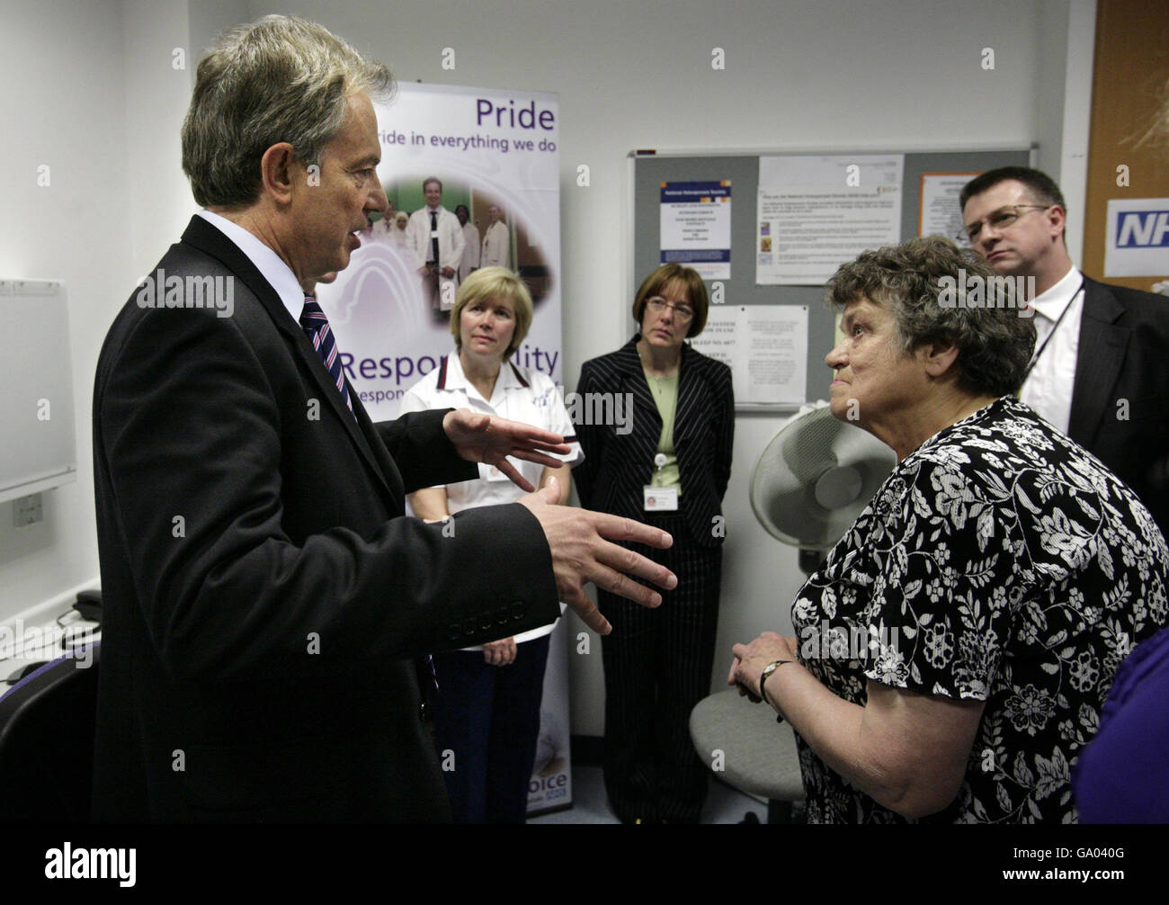 Tony Blair at Corbett Hospital Stock Photo - Alamy