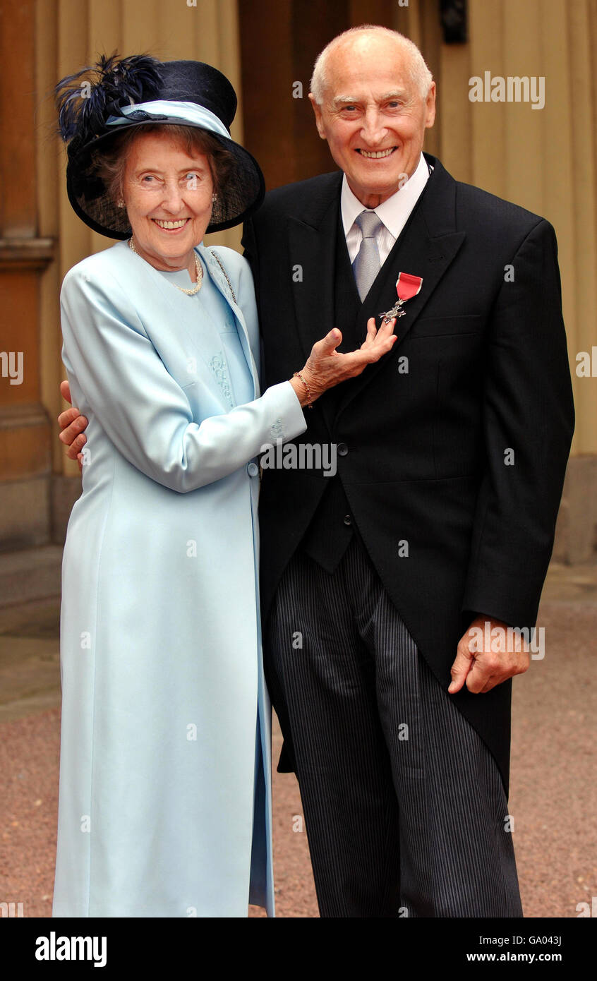 John Barrett, former 'voice of Wimbledon', with wife Angela Mortimer ...