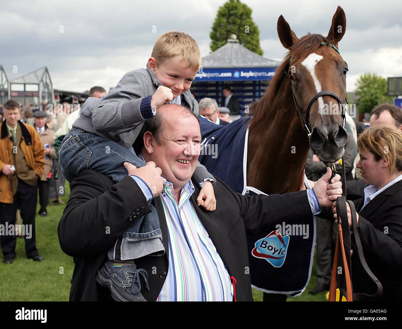 Finsceal Beo with Owner Michael Ryan and his Grandson Anthony Grehan ...
