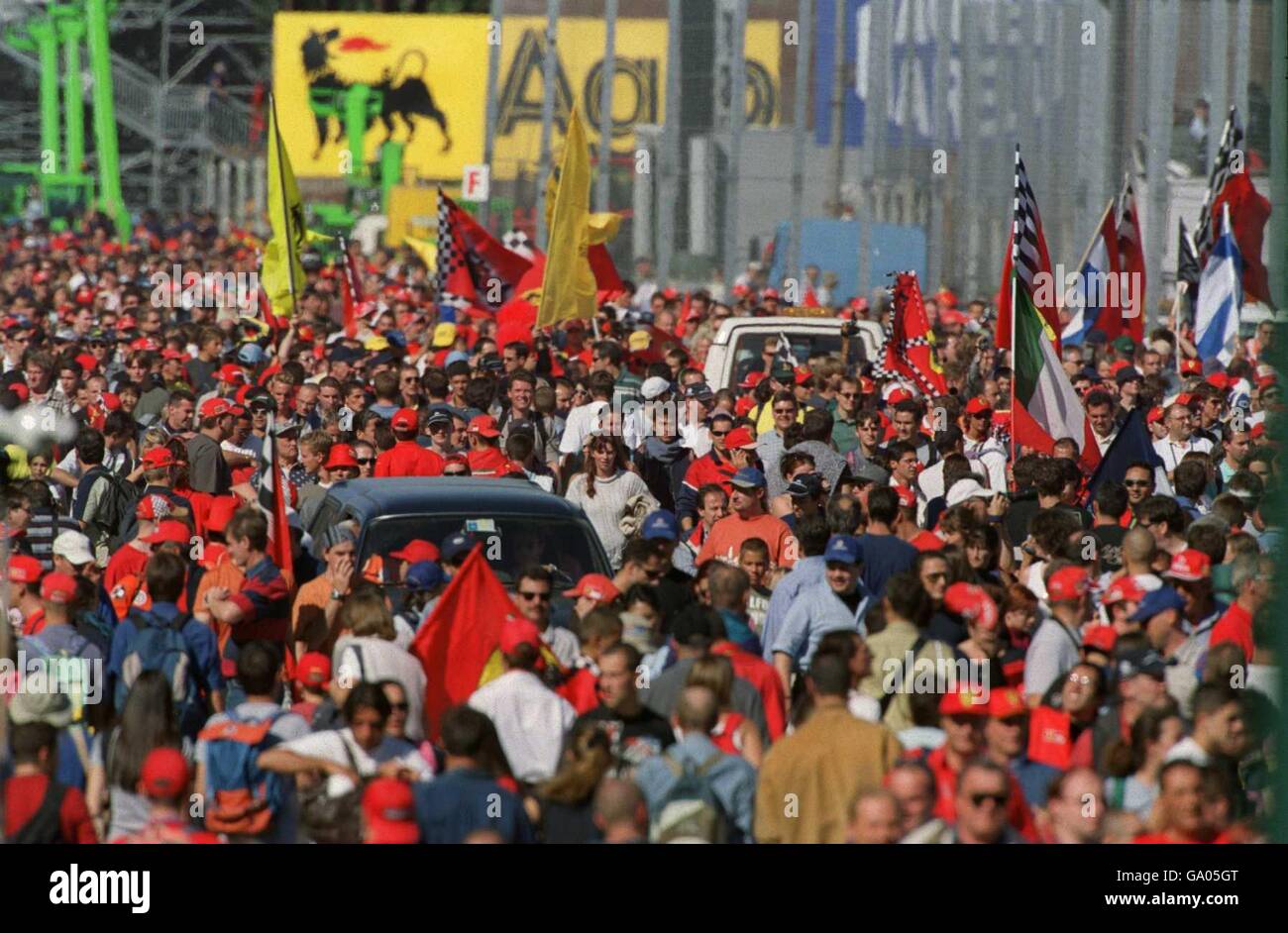 The track is swamped with ferrari fans after the race hi-res stock ...