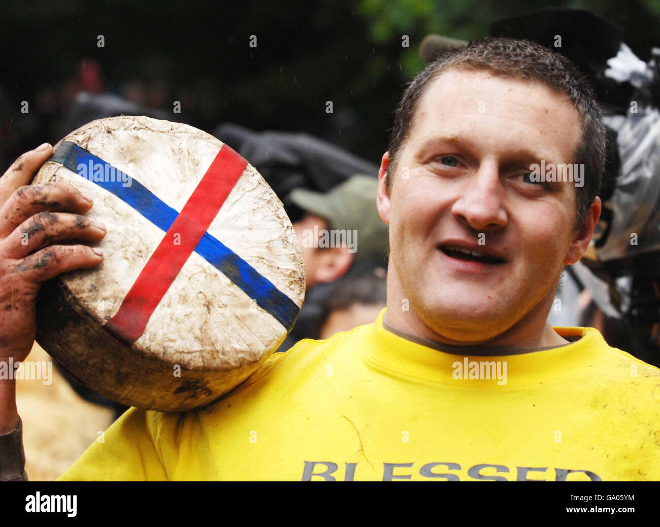 Jason Crowther from Pembrokeshire, west Wales, clutches a giant Double ...