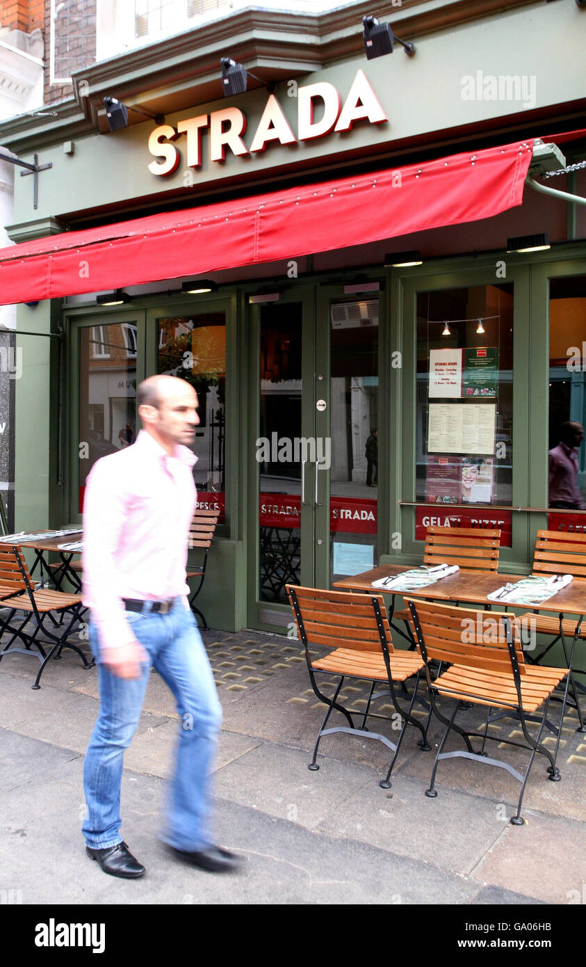 General view of a Strada restaurant on Marylebone High Street, central ...