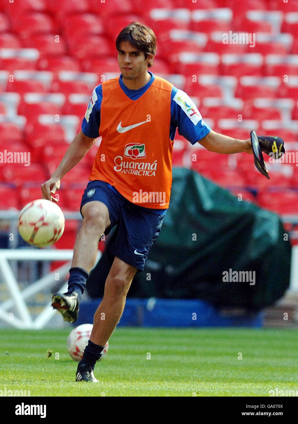 Brazil's Kaka during a training session at Wembley Stadium, London ...