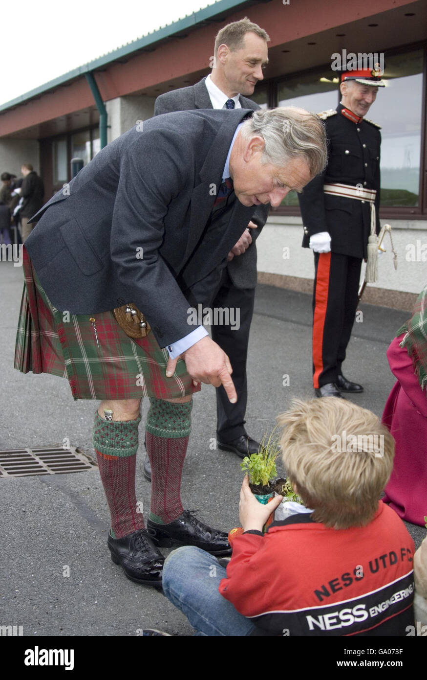 Prince Charles during a visit to Sandwick Junior High School in the ...
