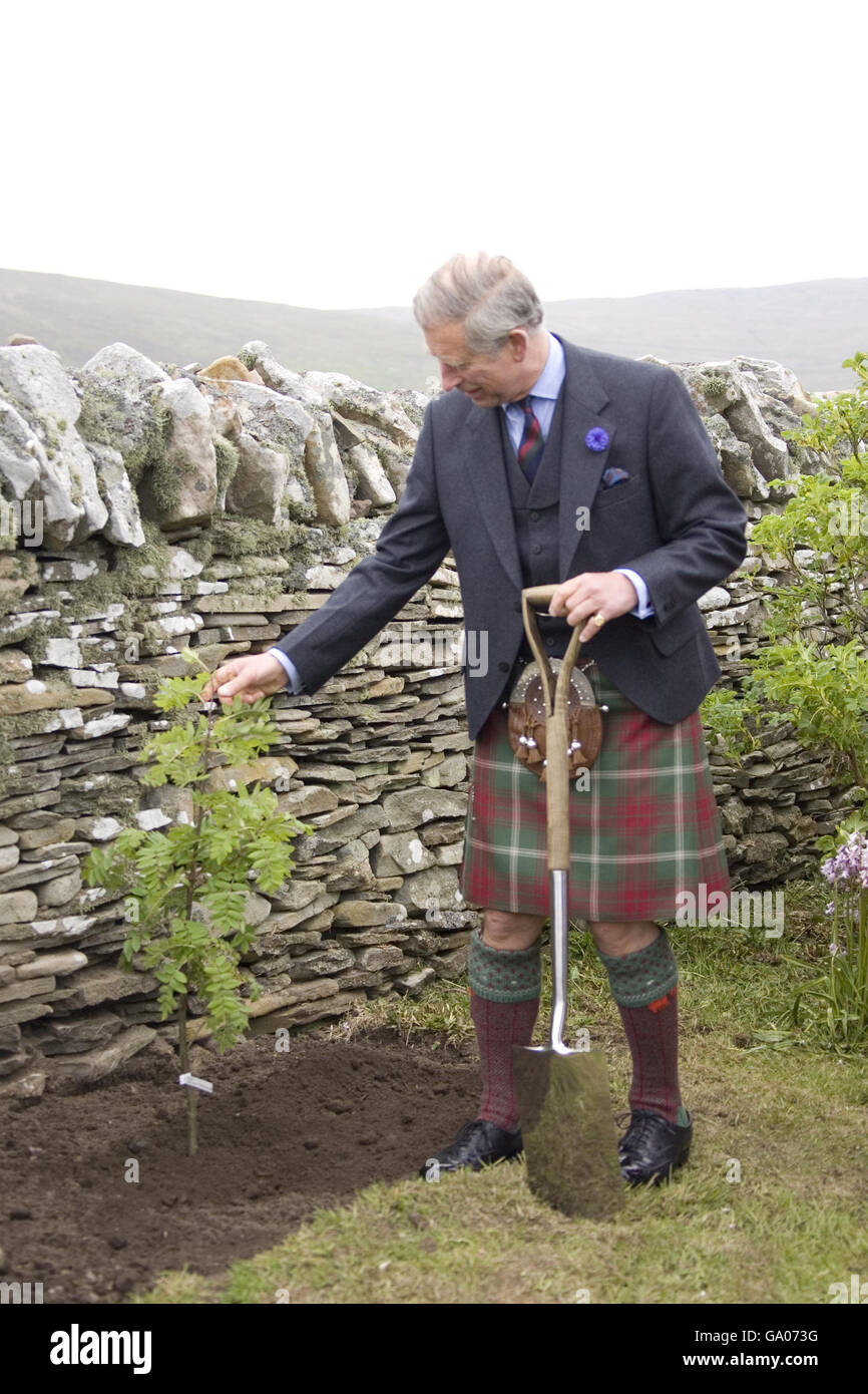 Prince Charles during a visit to Sandwick Junior High School in the ...