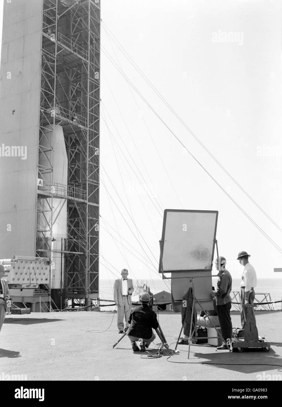Atlas missile launch test conducted at Cape Canaveral on April 28, 1961 ...