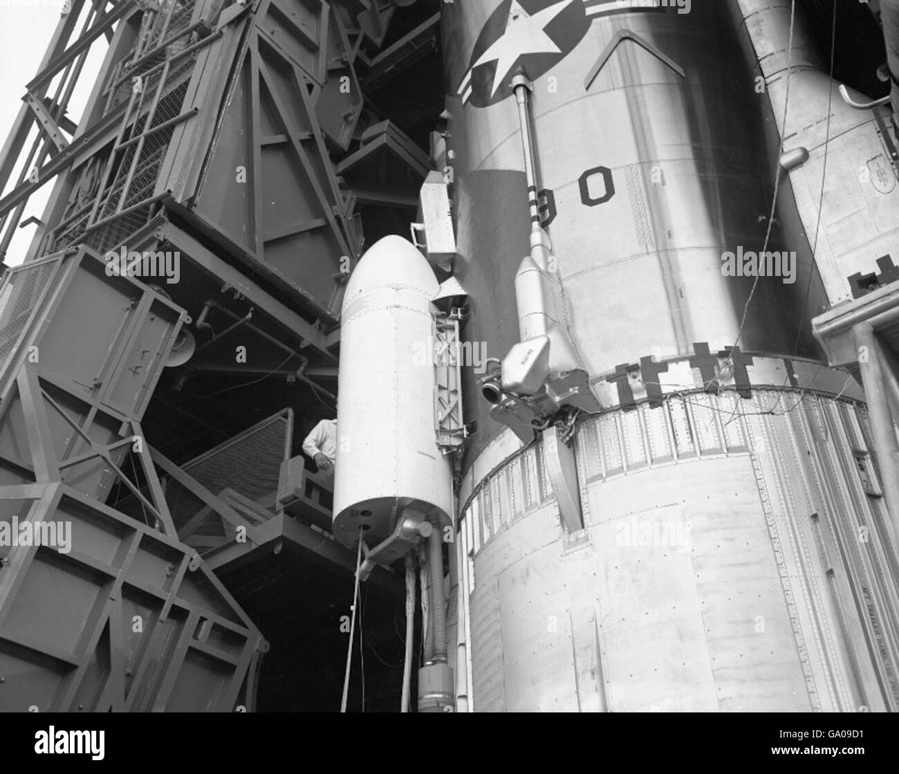 Atlas missile 12A undergoing first inspection wave, highlighting early ...