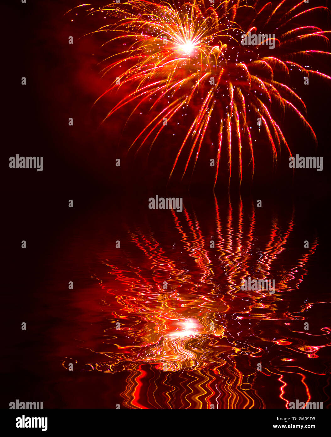 sparks fireworks water reflection Stock Photo - Alamy