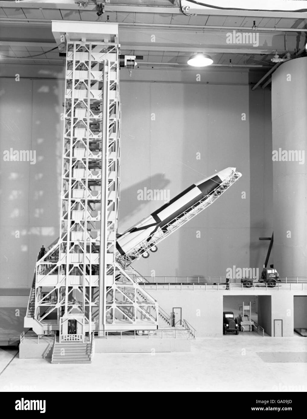 This image from the Atlas Negative Collection shows an Atlas missile ...