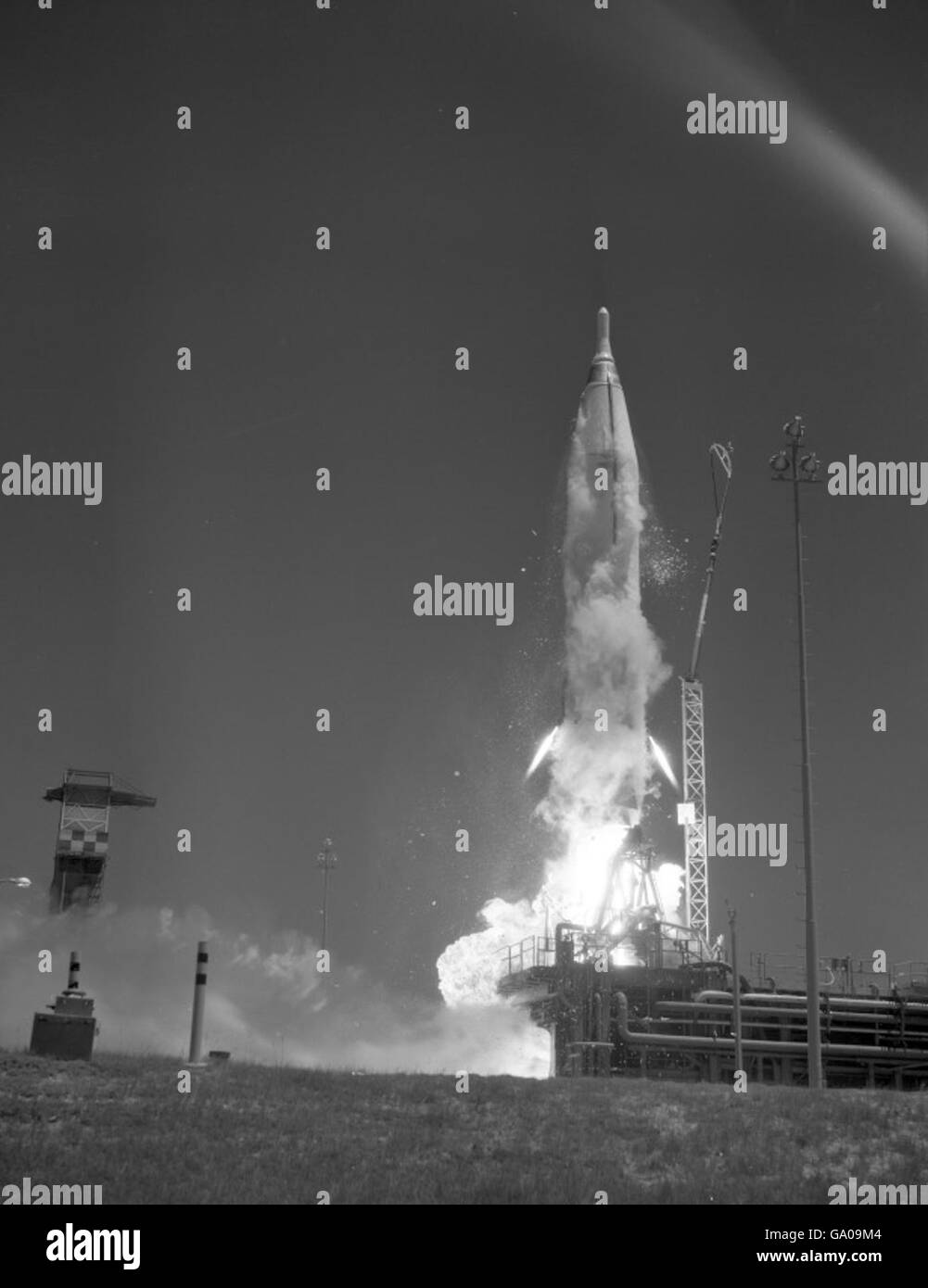This image from the Atlas Negative Collection shows the Atlas missile ...