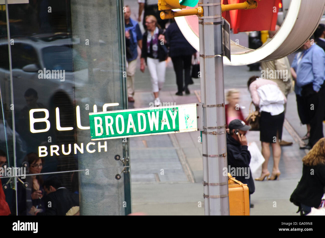 Broadway, street sign, Times Square, New York City, New York, USA Stock ...