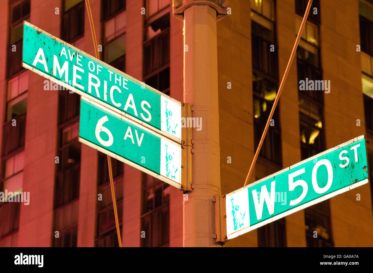Avenue of the Americas, 6th Ave, street sign, New York City, New York ...