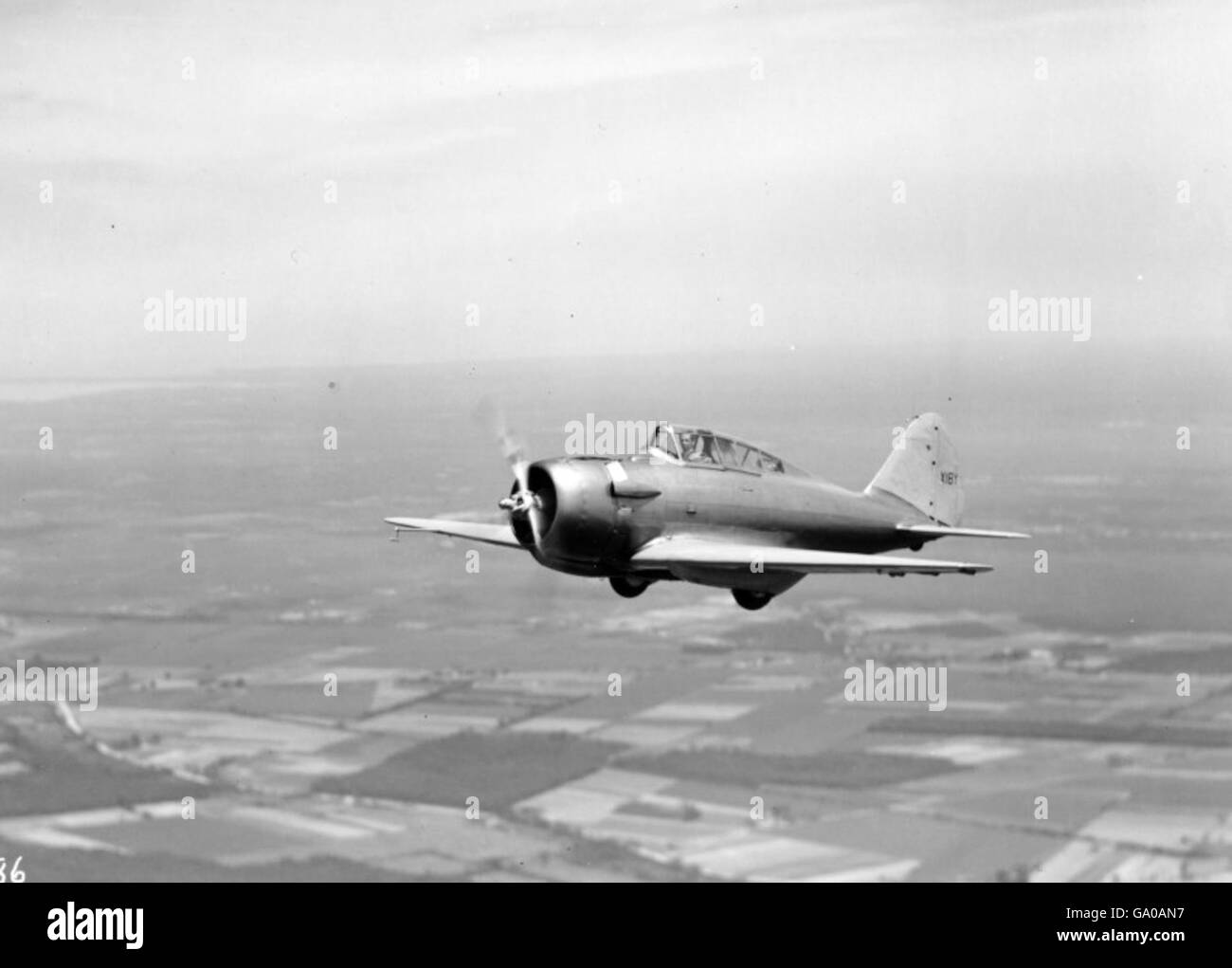 A fighter aircraft in flight during the 1940s, part of the Ray Wagner ...