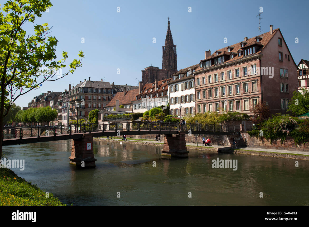 Old town and Strasbourg Cathedral on the Ill river promenade, Unesco ...