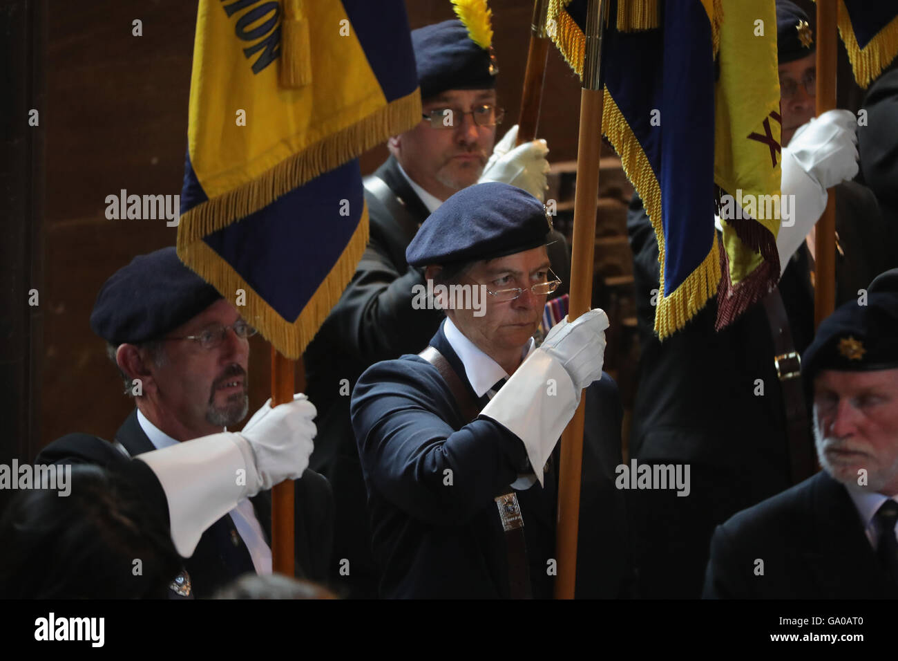Royal British Legion standard bearers take part in a service at ...