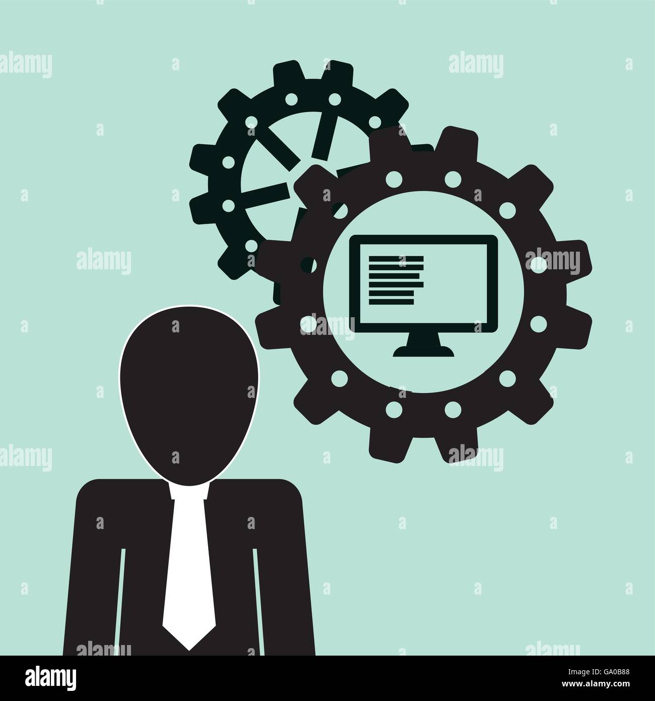 Process design. Solution and business concept. Flat illustration Stock ...