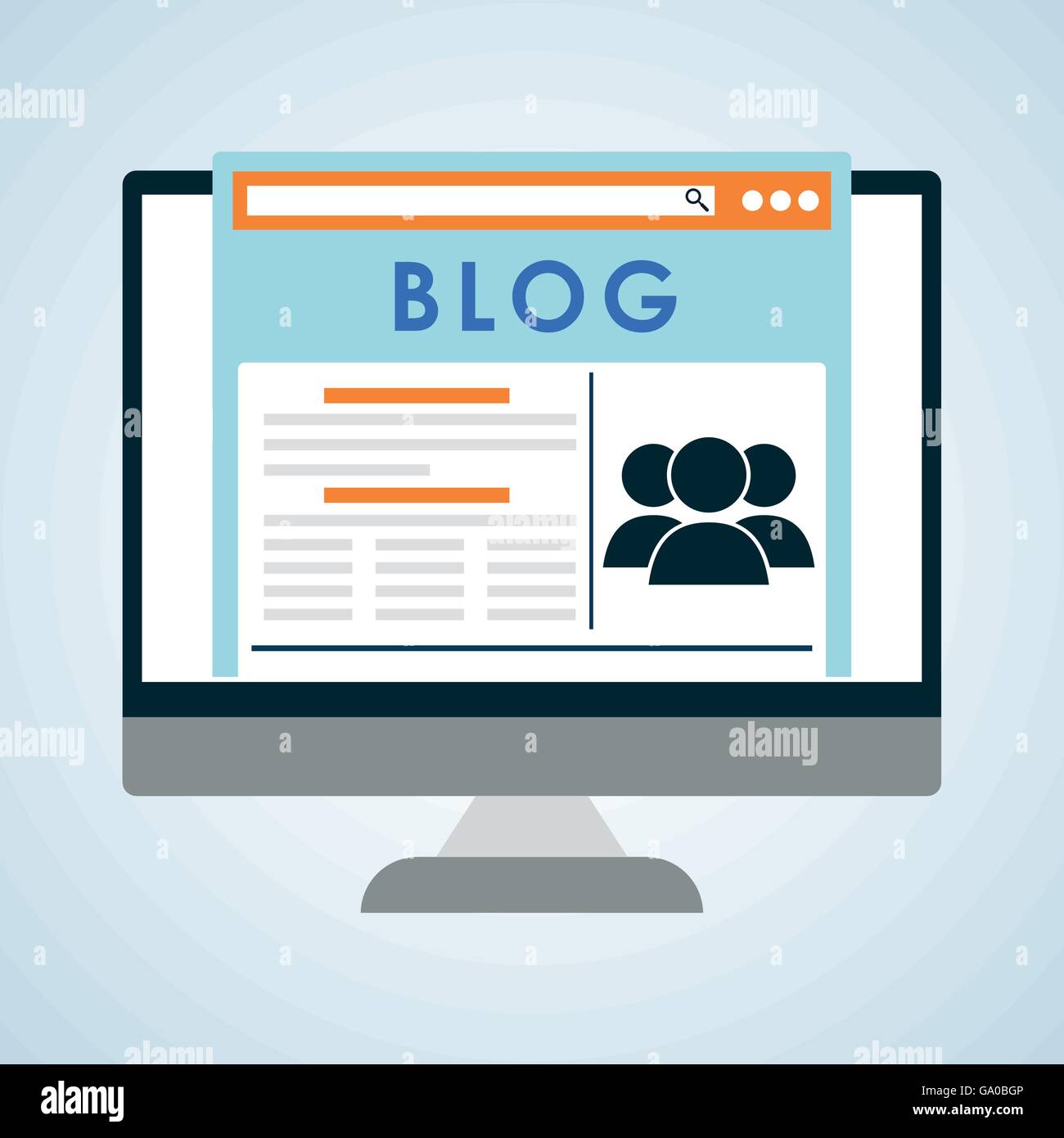 Blog design. Social media concept. online illustration Stock Vector ...