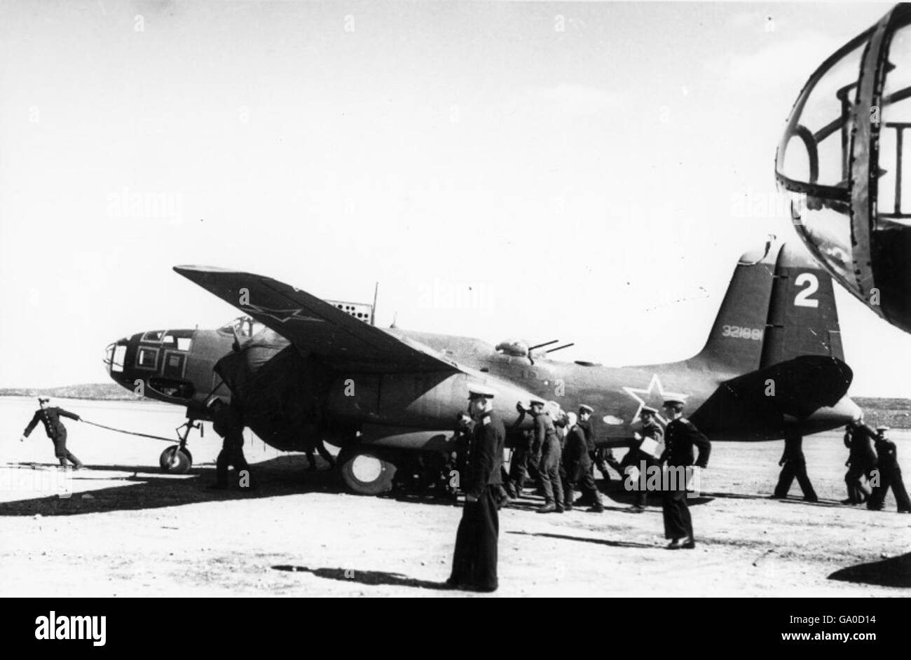 A B-29 Superfortress in flight during World War II. The B-29 was a long ...