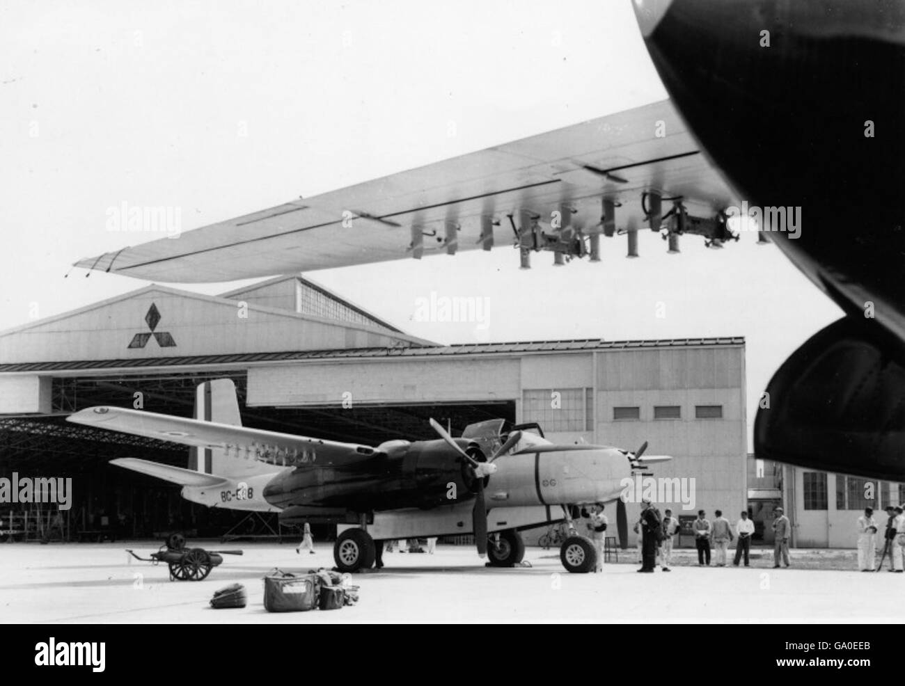 A 1950s commercial airliner in flight from the Rene Francillon ...