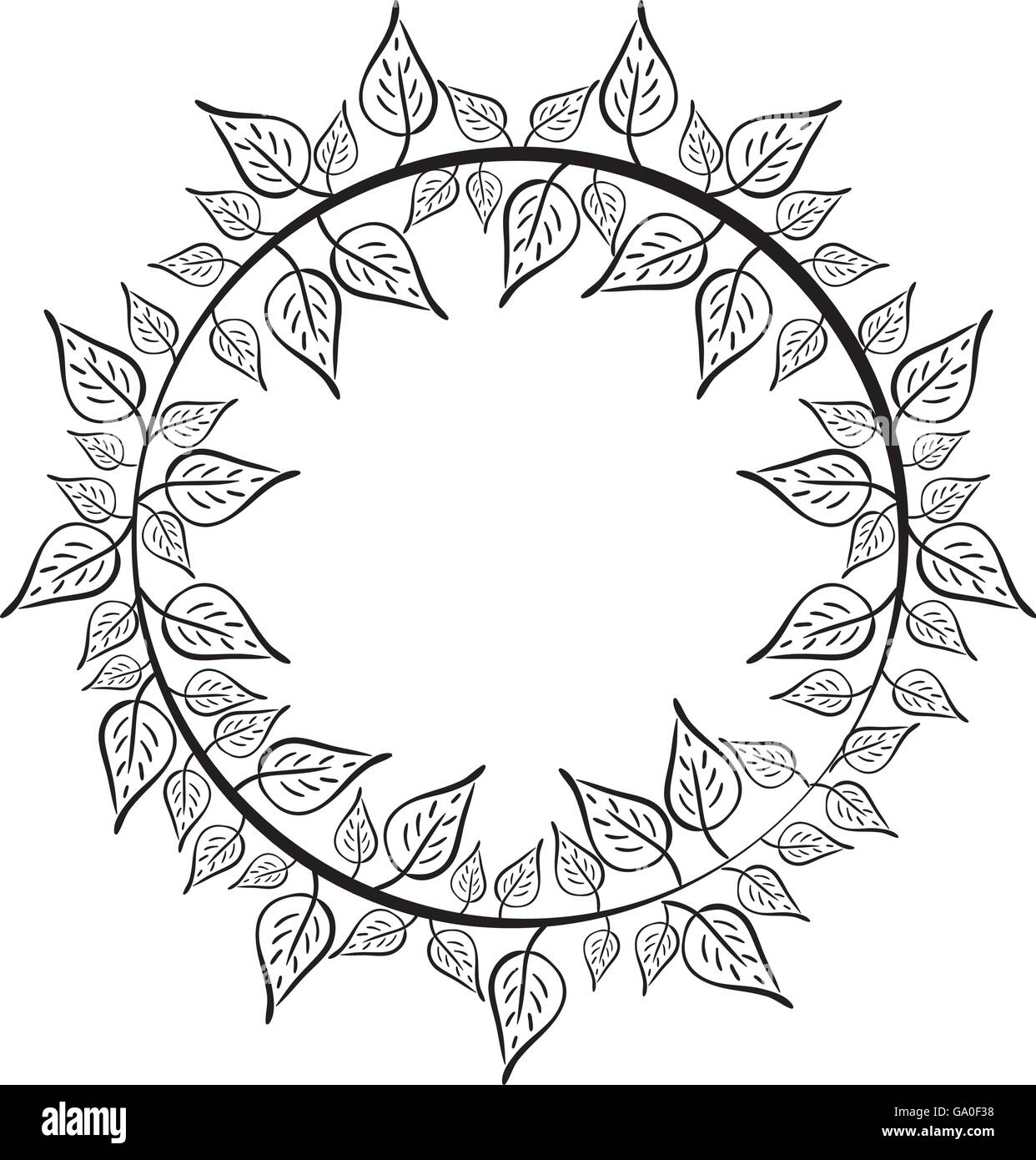 Crown of leaves. Rustic design. Vector graphic Stock Vector Image & Art ...