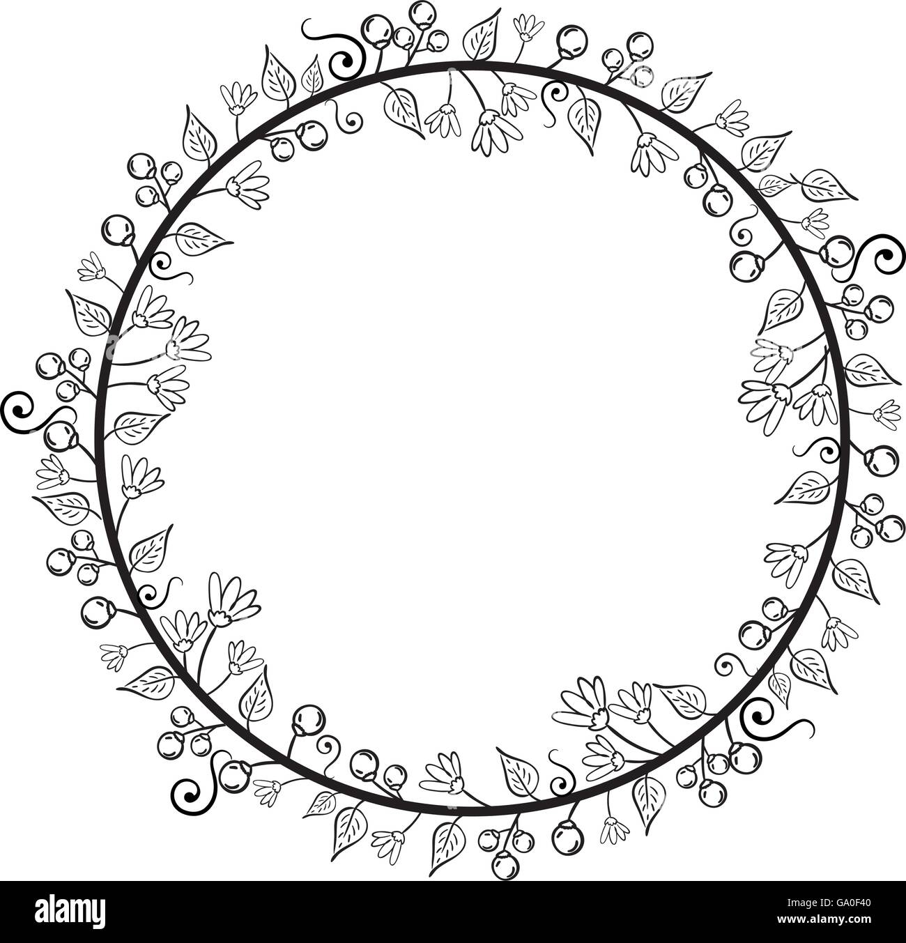 Crown of leaves. Rustic design. Vector graphic Stock Vector Image & Art ...