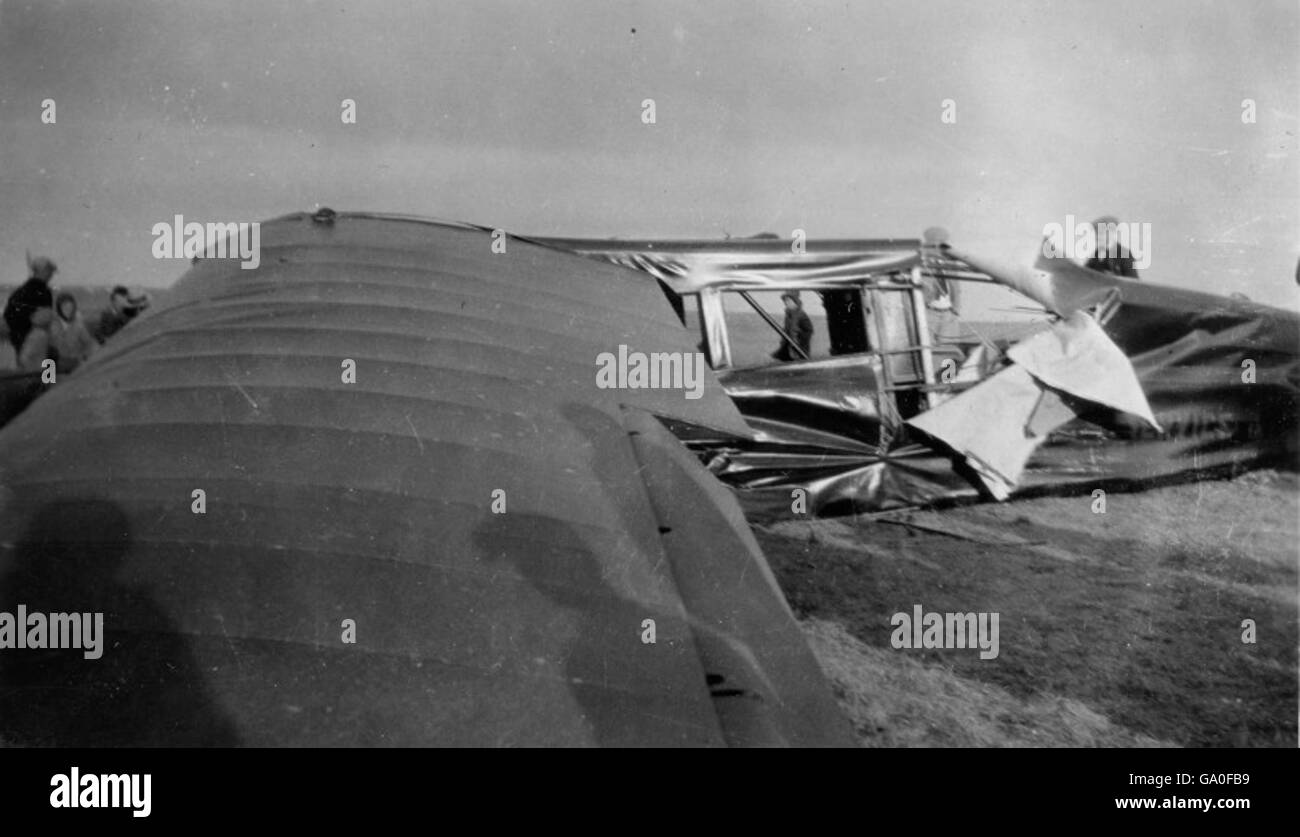 A vintage photograph showing the assembly line of a military aircraft ...