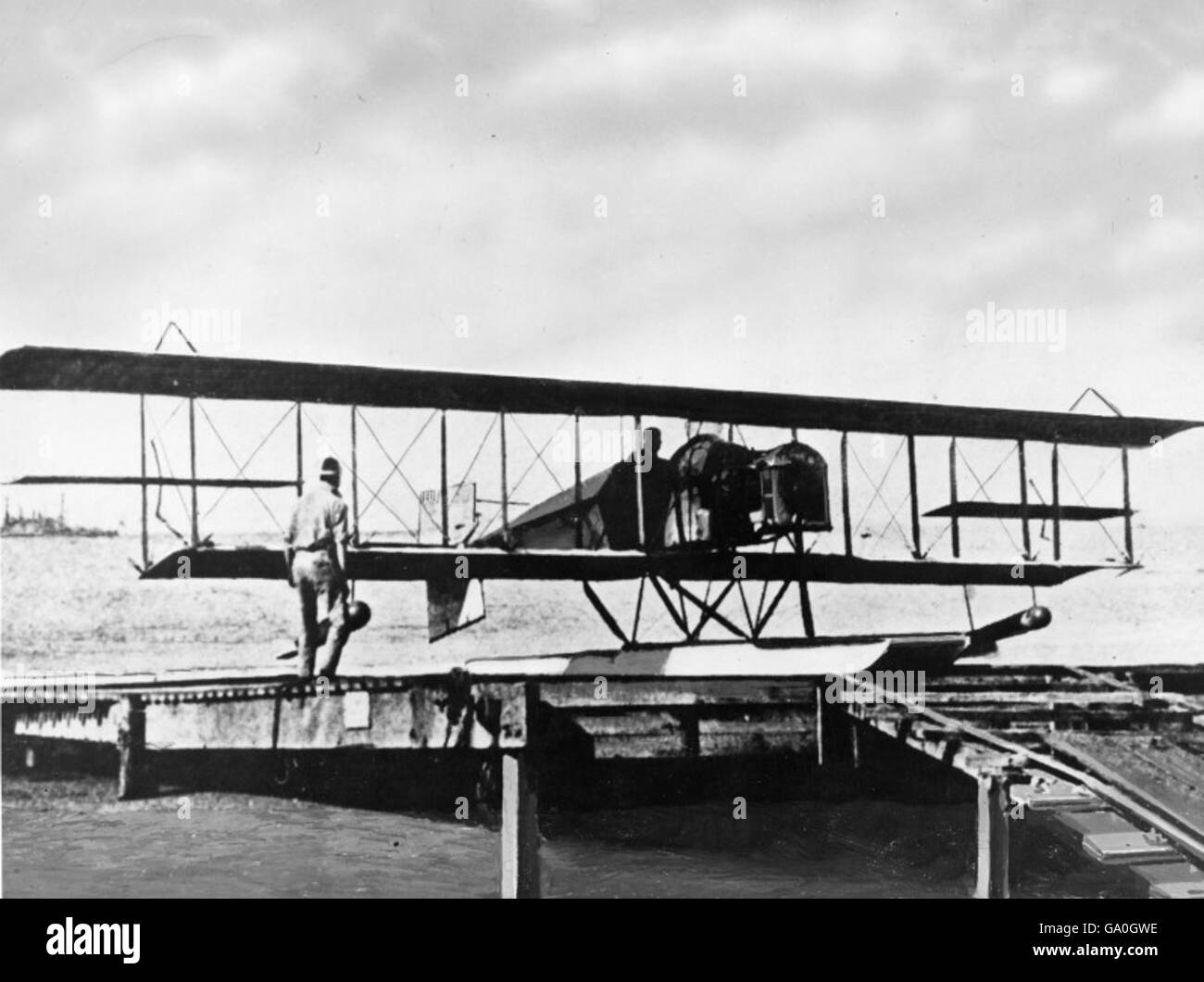Curtiss HS-2L seaplane photographed in Santa Monica, highlighting early ...