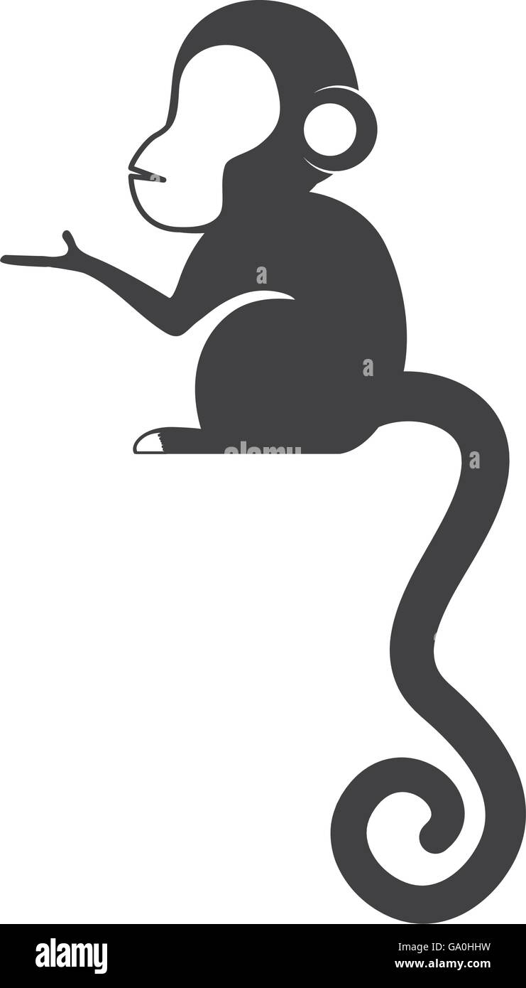 Cartoon monkey icon. Cute animal design. Vector graphic Stock Vector ...