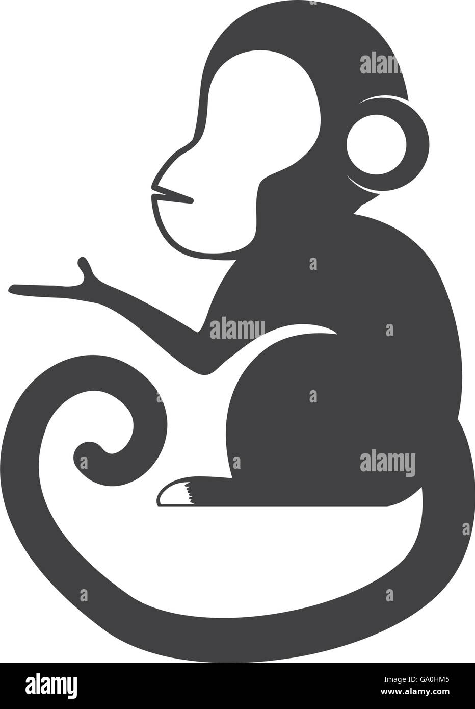Cartoon monkey icon. Cute animal design. Vector graphic Stock Vector ...
