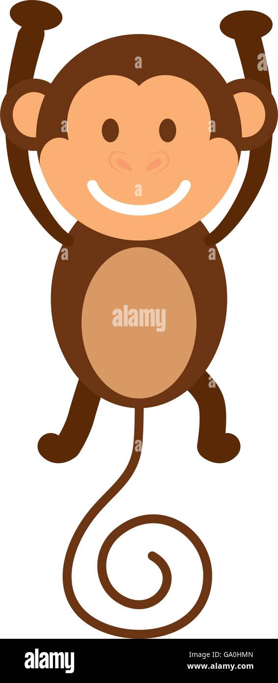 Cartoon monkey icon. Cute animal design. Vector graphic Stock Vector ...