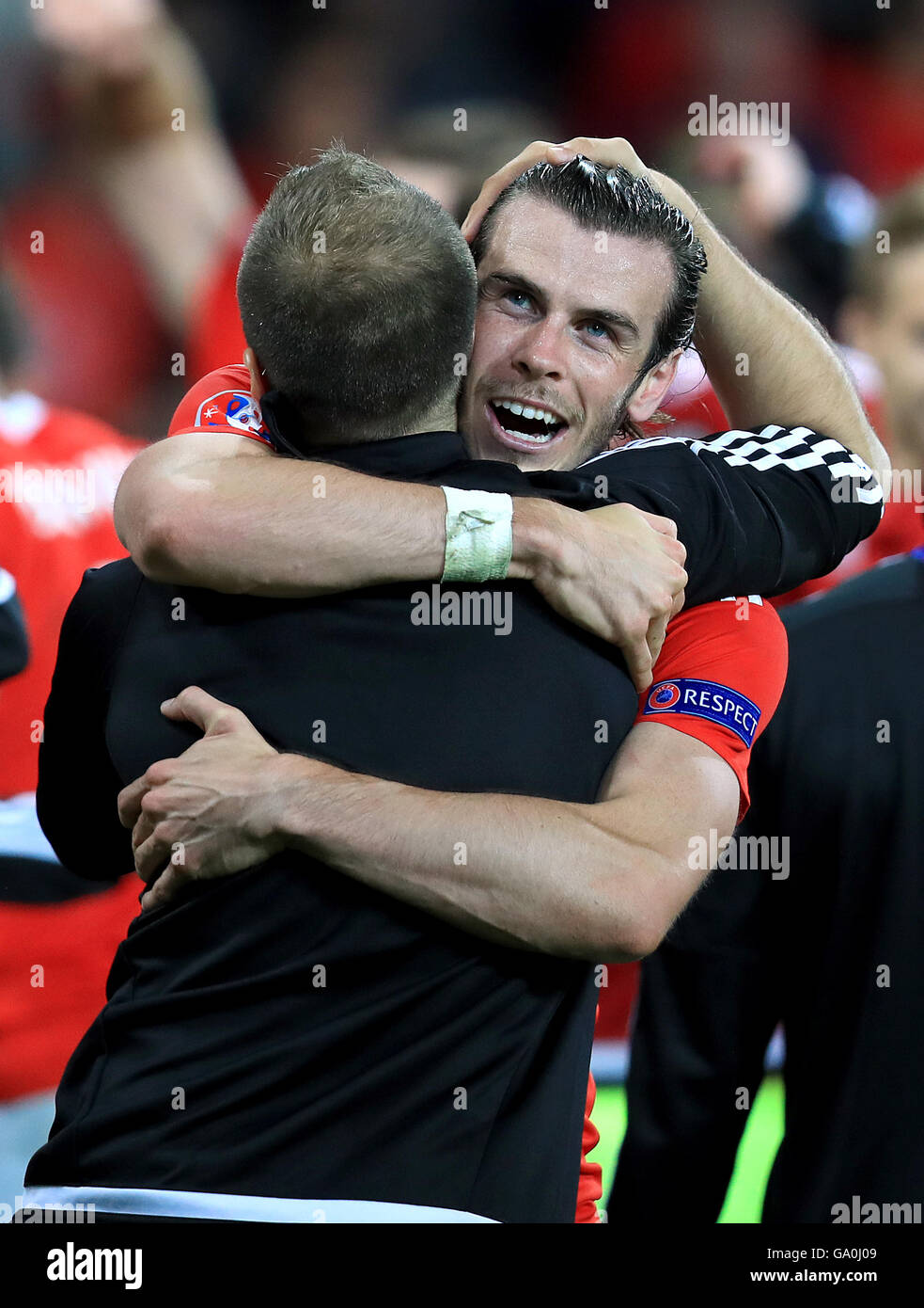 Wales' Gareth Bale celebrates victory in the UEFA Euro 2016, quarter ...