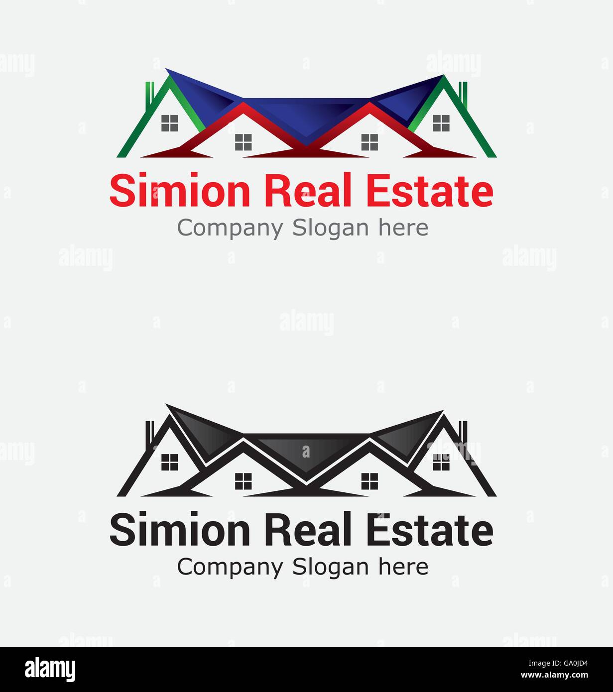 Real estate logo set isolated on white background Stock Vector Image ...
