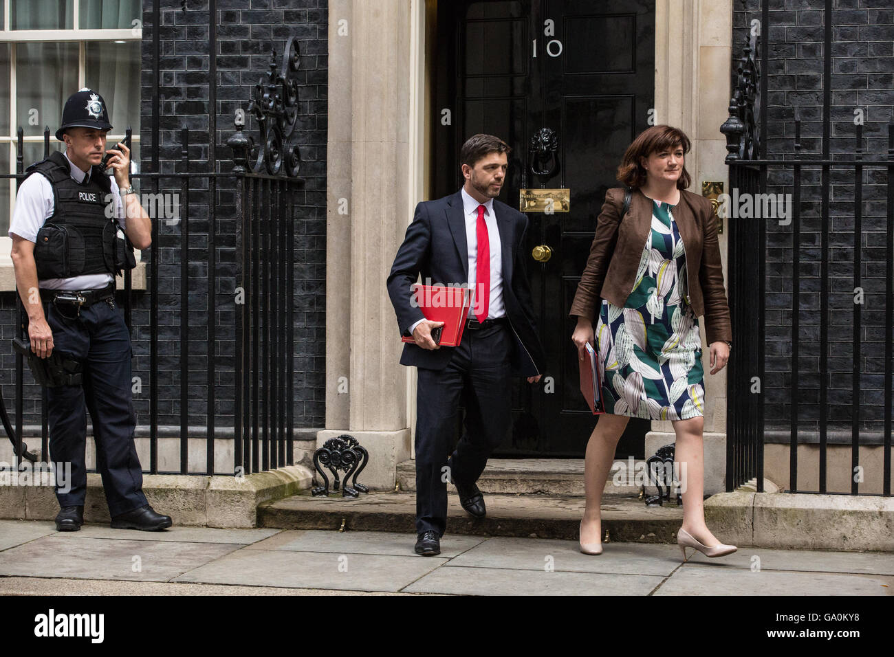 London, UK. 27th June, 2016. Nicky Morgan and Stephen Crabb leave 10 ...
