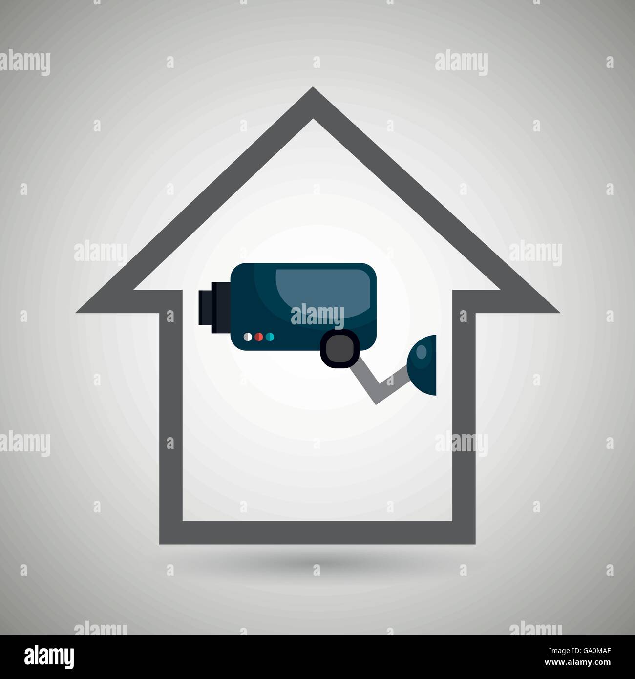 smart home with camera cctv isolated icon design Stock Vector Image ...
