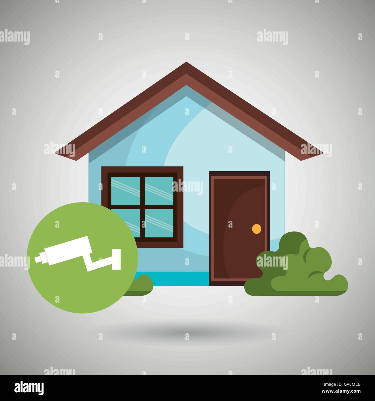 smart home with camera cctv isolated icon design Stock Vector Image ...