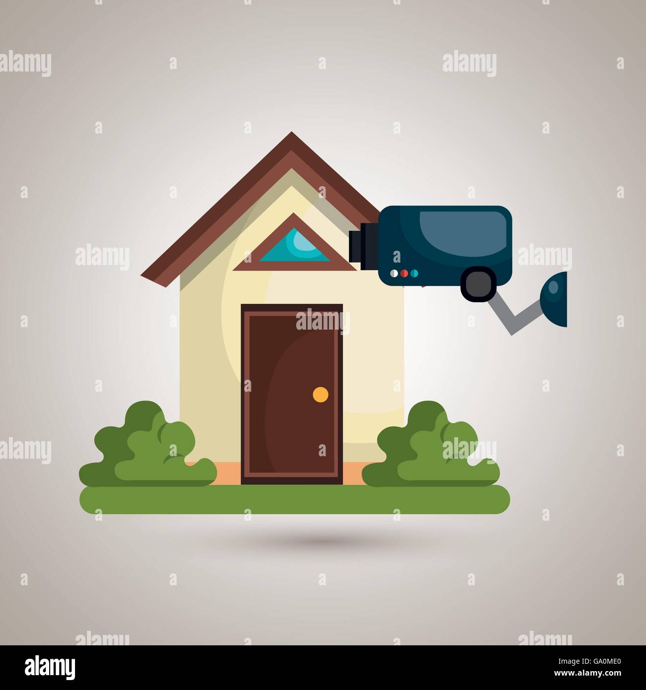 smart home with camera cctv isolated icon design Stock Vector Image ...